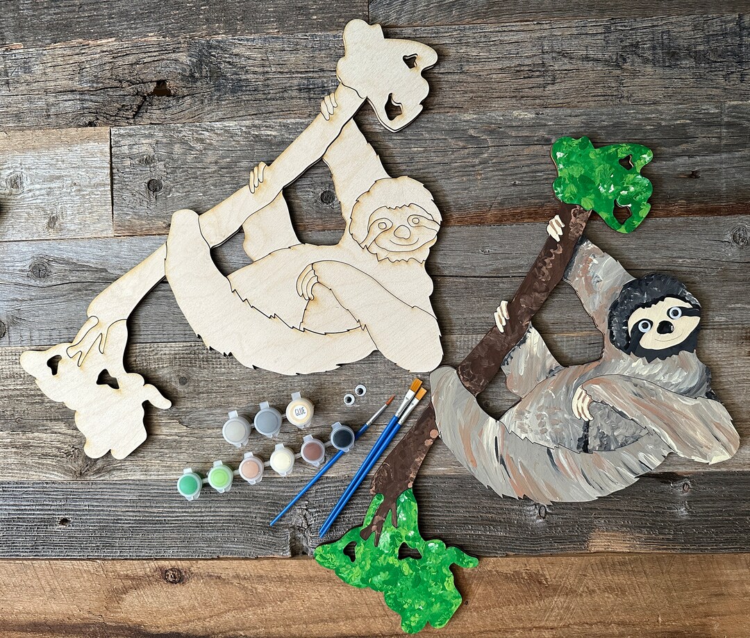 DIY Sloth Painting Kit, DIY Sloth Craft, Sloth Painting Kit, Paint at ...