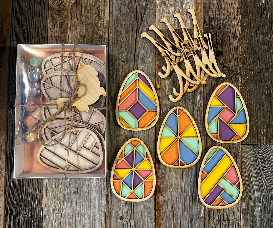 Easter Egg Mosaics Decor Gift Craft Painting Kit, Easter DIY Painting ...