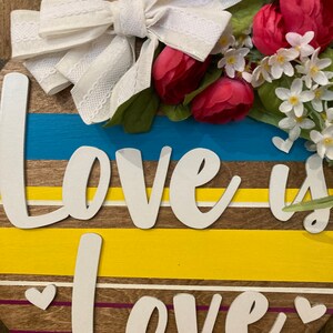Love is Love, Wooden Door Sign, Front Door Sign, Door Hanger ...