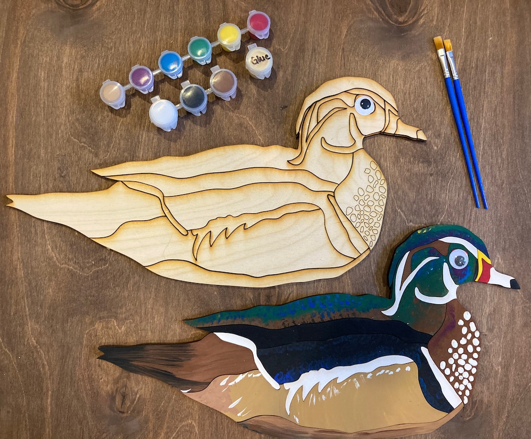 DIY Wood Duck Painting Kit Craft Kit for Kids, Paint at Home Kit, Gift ...