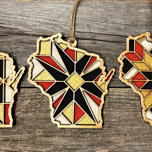 DIY Wisconsin Barn Quilt Pattern Ornaments Painting Kit, DIY Wisconsin ...
