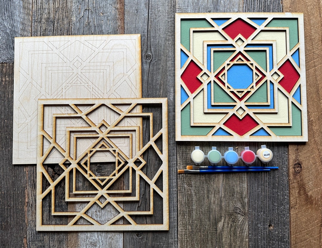 DIY Mosaic Pattern Decor Painting Kit, Easy to Paint DIY Craft Kit ...