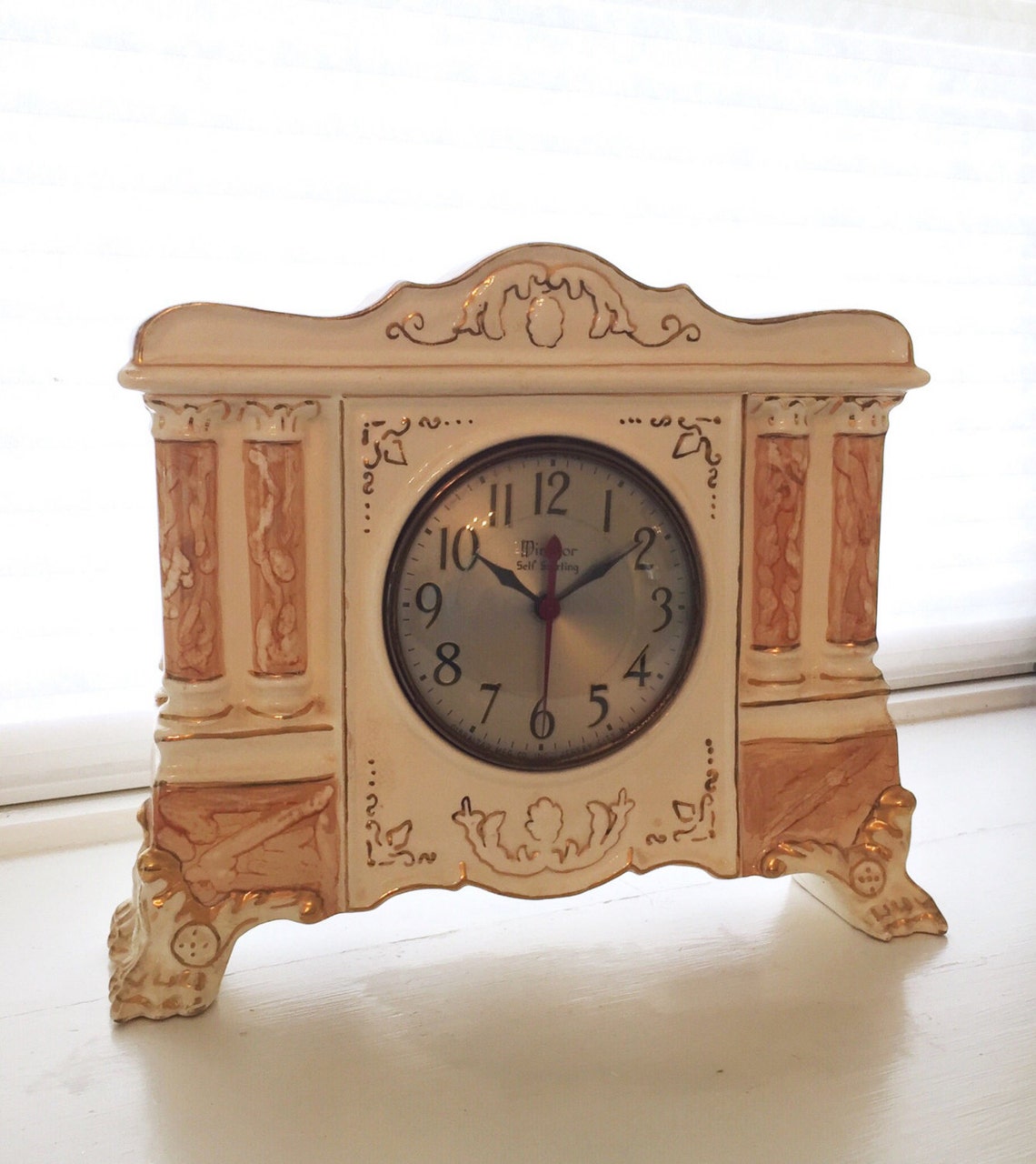 Windsor Mantle Clock Made of Royal Oxford China With 22k Gold Details ...
