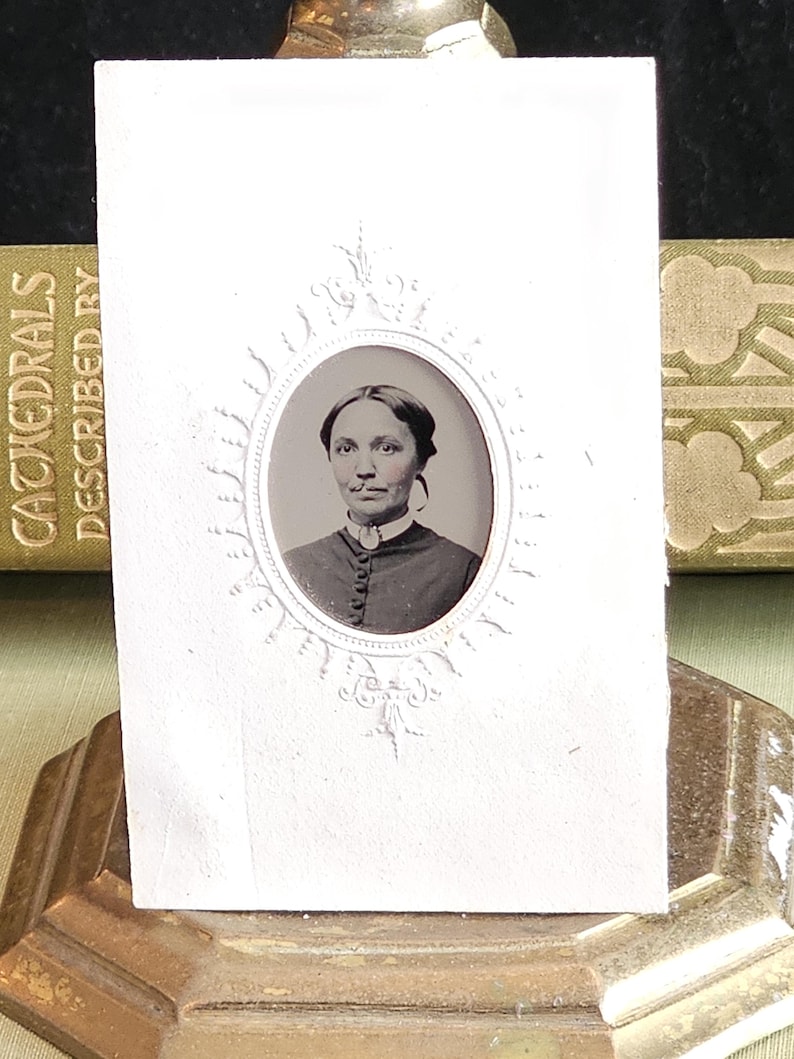 Weird Oddities Woman Facial Deformity Matted Tin Type Photo | Odd Old ...