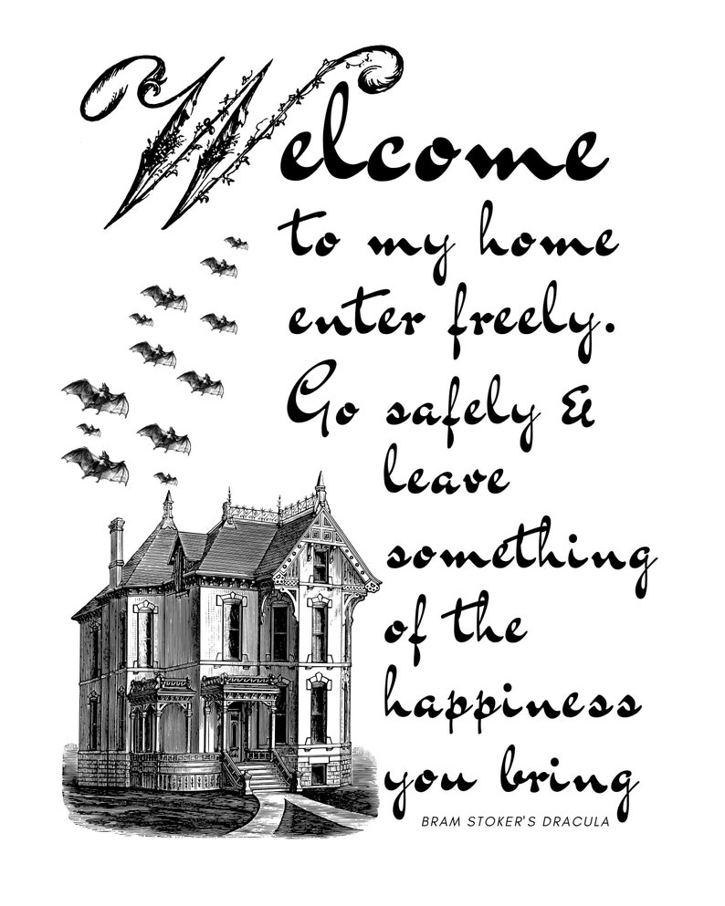 INSTANT PRINTABLE Welcome 8 X10 Art Gallery Wall Art Gothic Home Decor ...