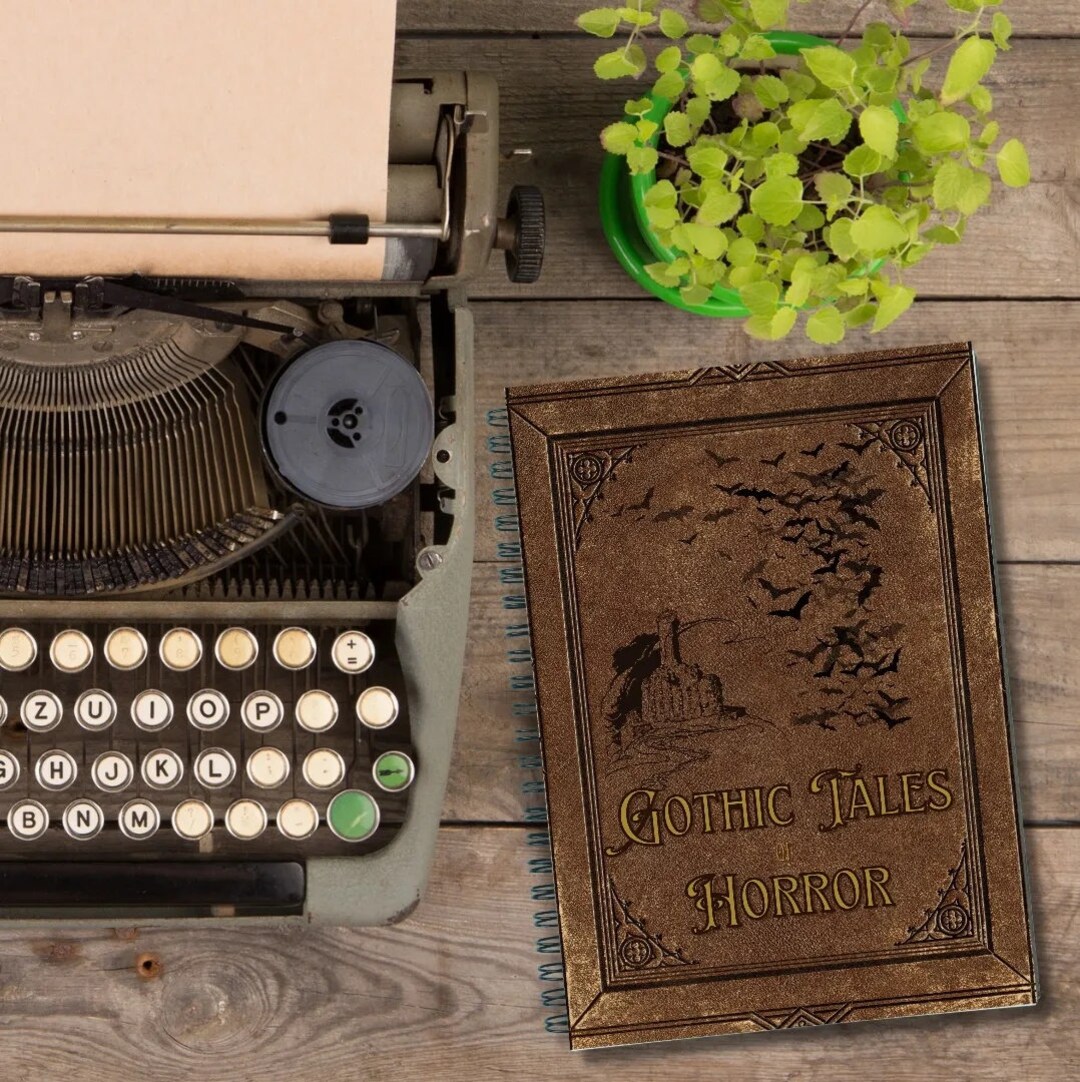 Dark Academia Old Book Gothic Tales of Horror Design | Spiral Wire ...