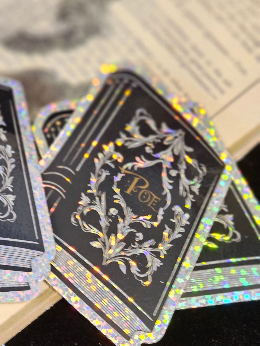 Glitter Edgar Allan Poe Book Sticker - Goth Laptop Decal - Etsy