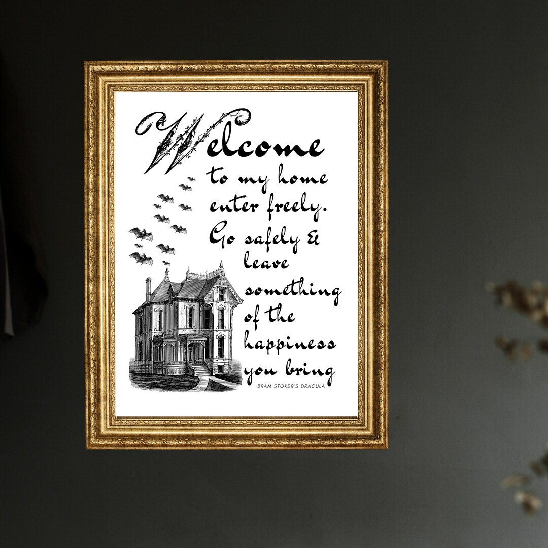Dracula Welcome Quote Art Print: Gothic Home Decor 8x10 - Etsy