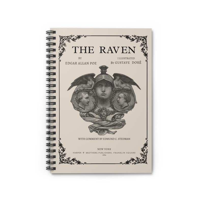 Edgar Allan Poe "the Raven" Spiral Notebook – Gustave Doré Illustration ...