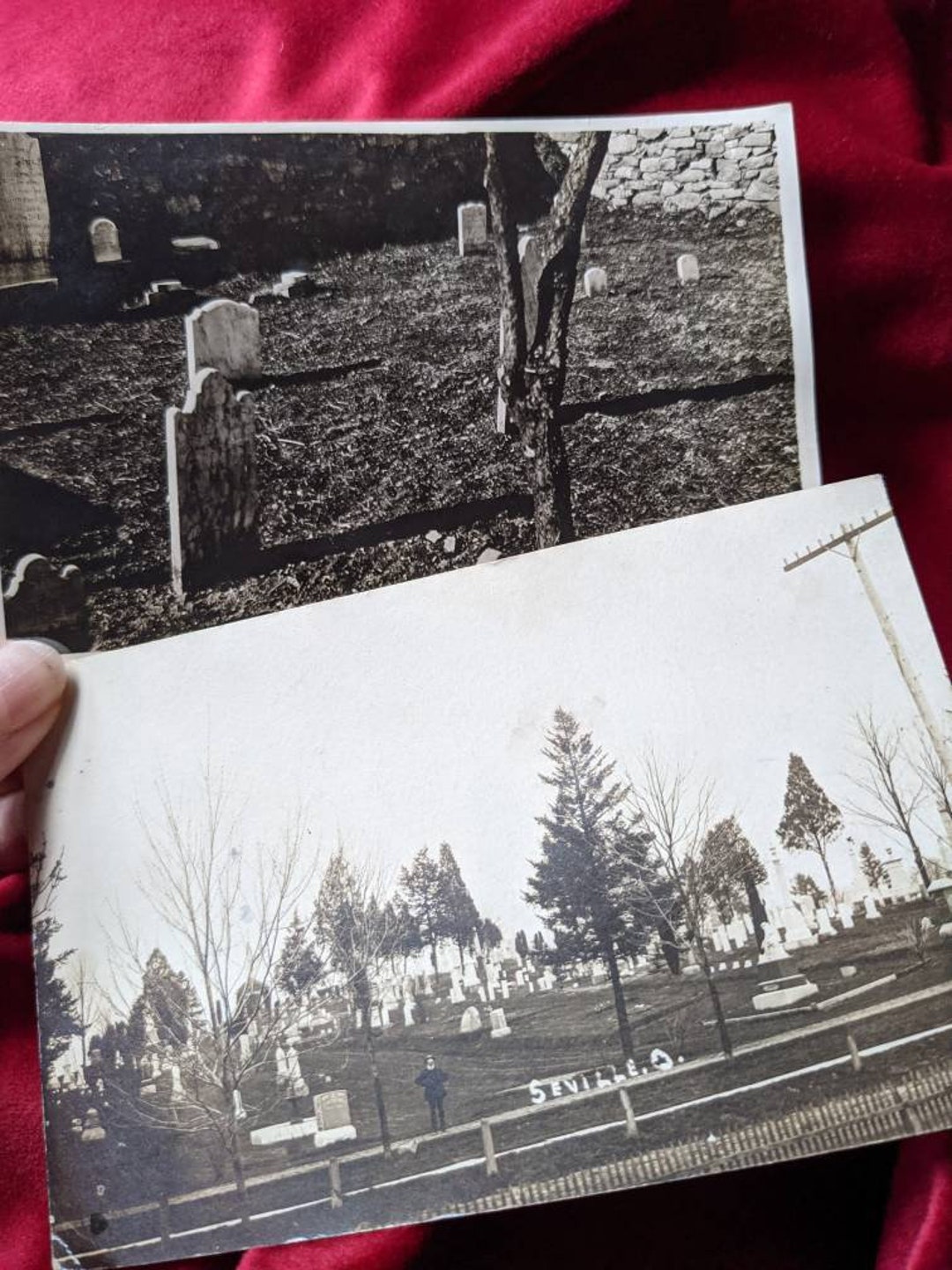 Antique Cemetery Tombstone Postcards | Real Photo, 1913 (set of 2) - Etsy