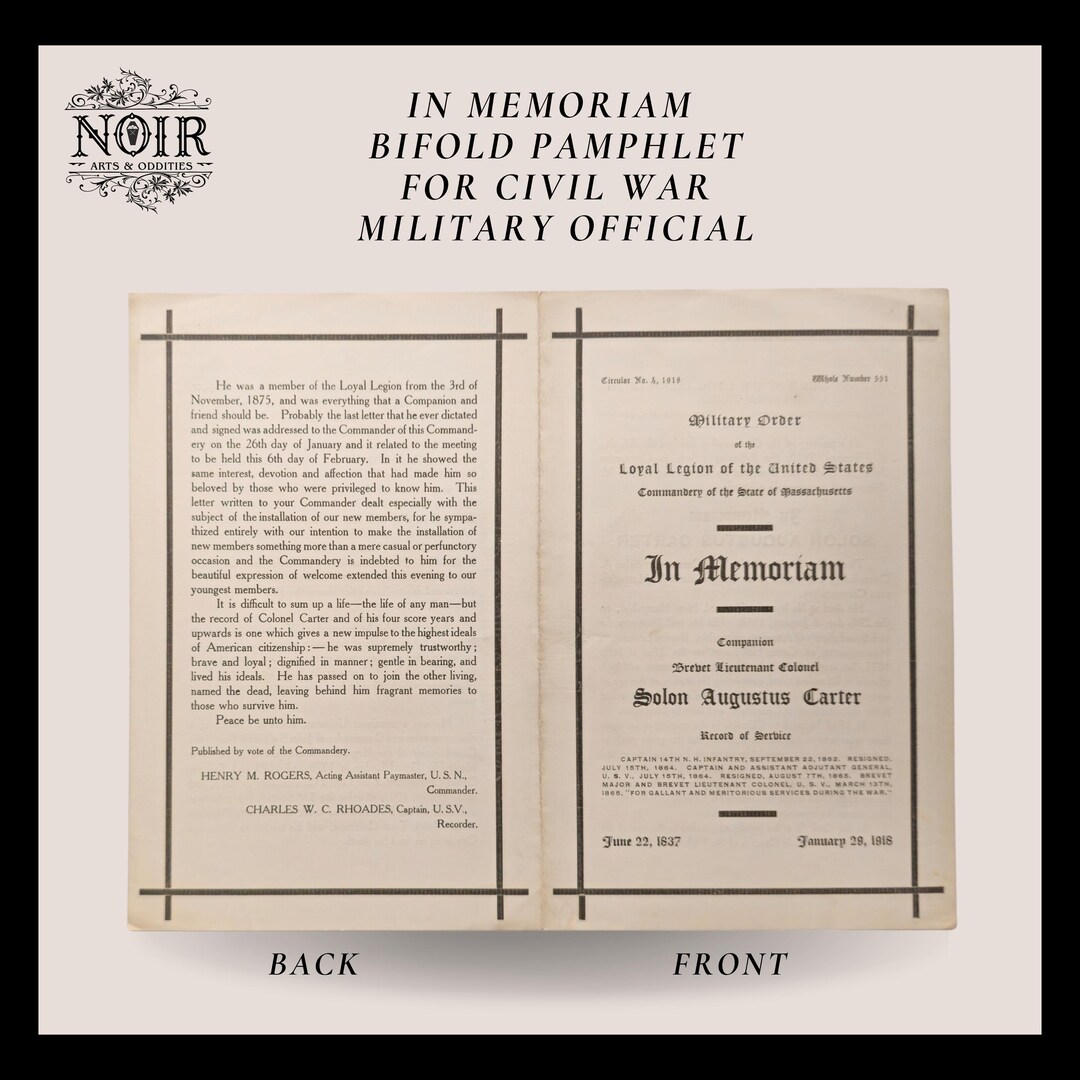 Civil War Colonel Funeral Announcement for Col. Thomas Leonard ...