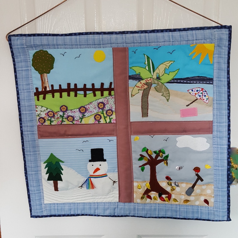 Four Seasons Wall Hanging. OOAK Wall Hanging. Mixed Media Art - Etsy