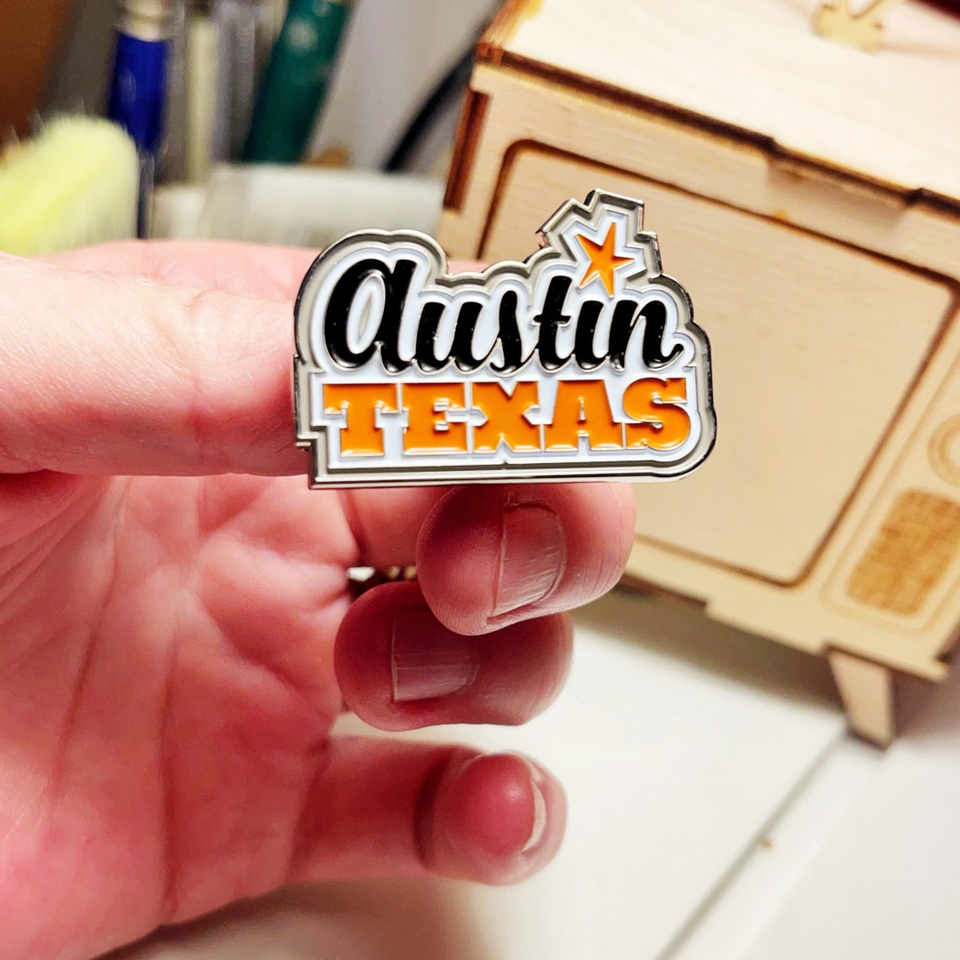Austin, Texas - Pin - Burnt Orange - UT Longhorns - University of TX - Etsy