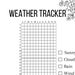 Daily Weather Tracker Chart Printable New Year Weather Graph Weekly ...