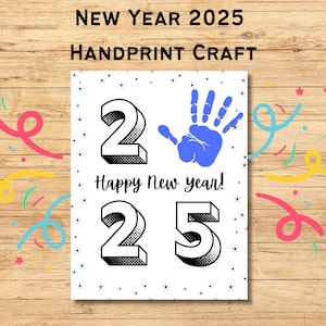 New Years Handprint Craft 2025 Kids Preschool or Daycare Activity ...