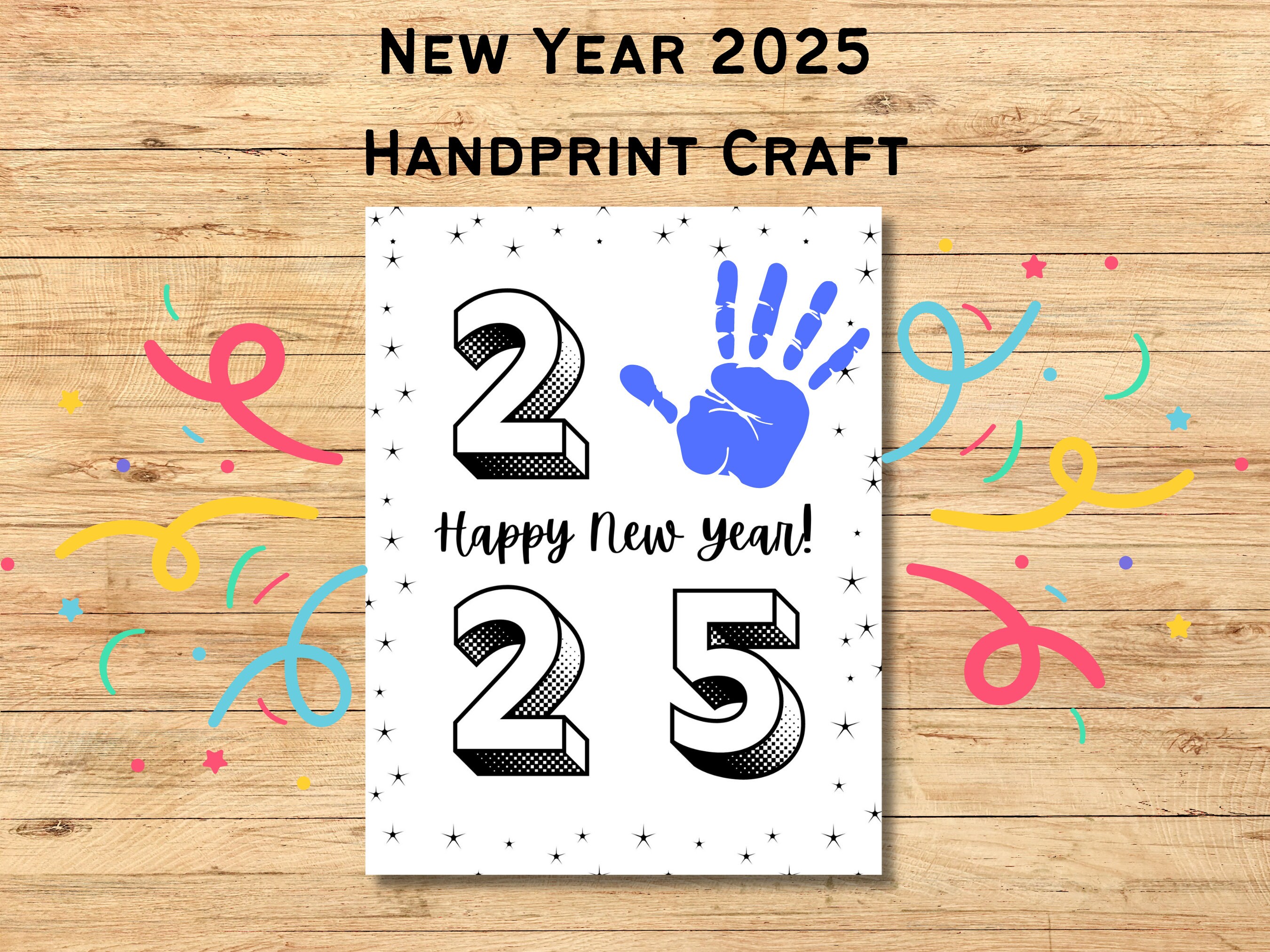 New Years Handprint Craft 2025 Kids Preschool or Daycare Activity ...