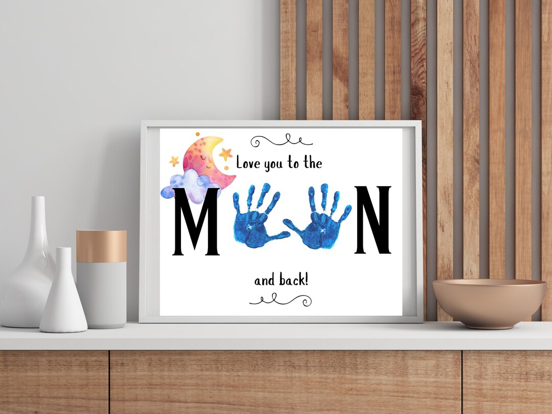 Love You to the Moon Handprint Art: Kid's Craft Gift (PDF) - Etsy Canada