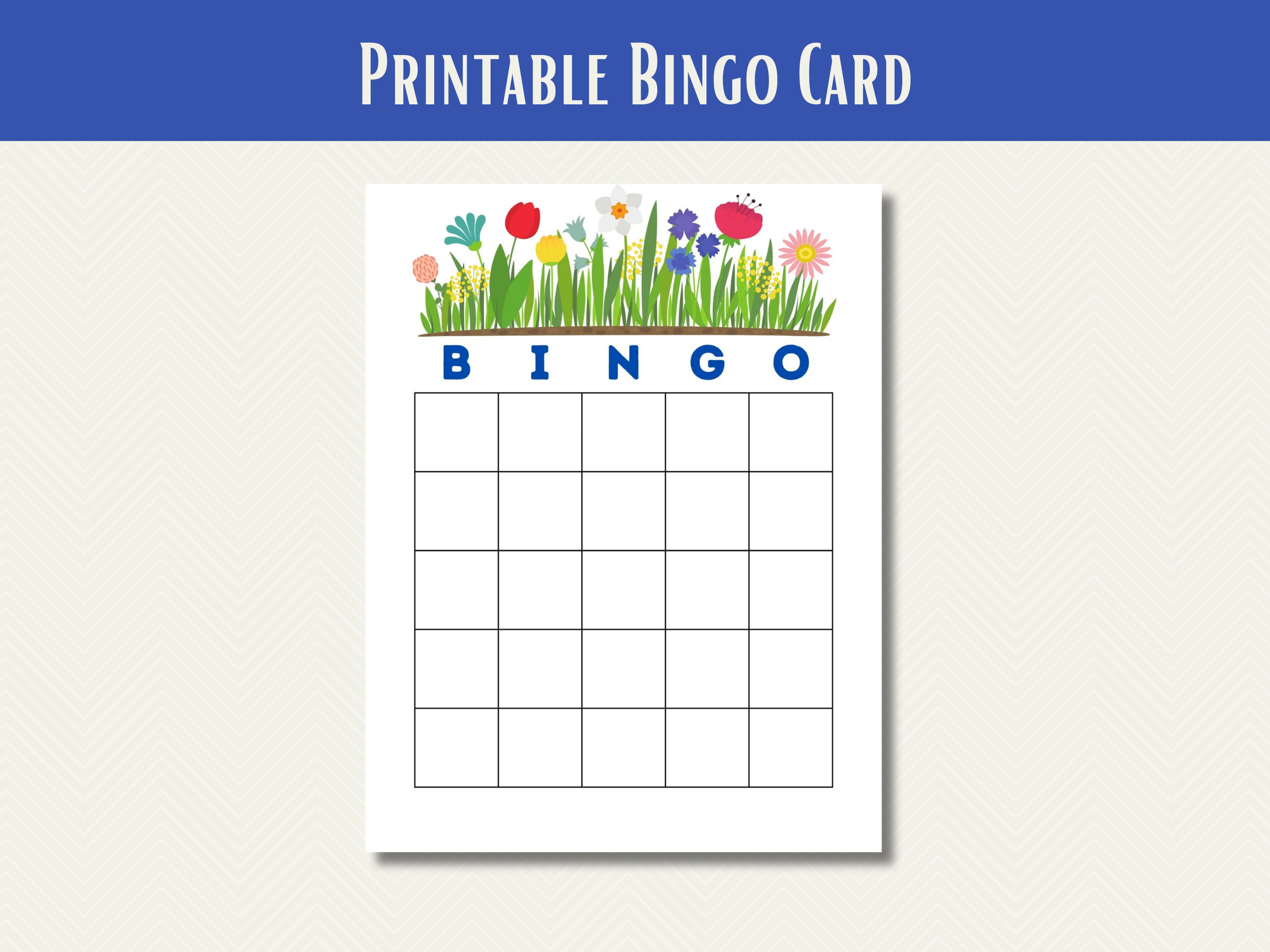 Spring Bingo Game *blank* Printable Bingo Sheet | Digital Download ...