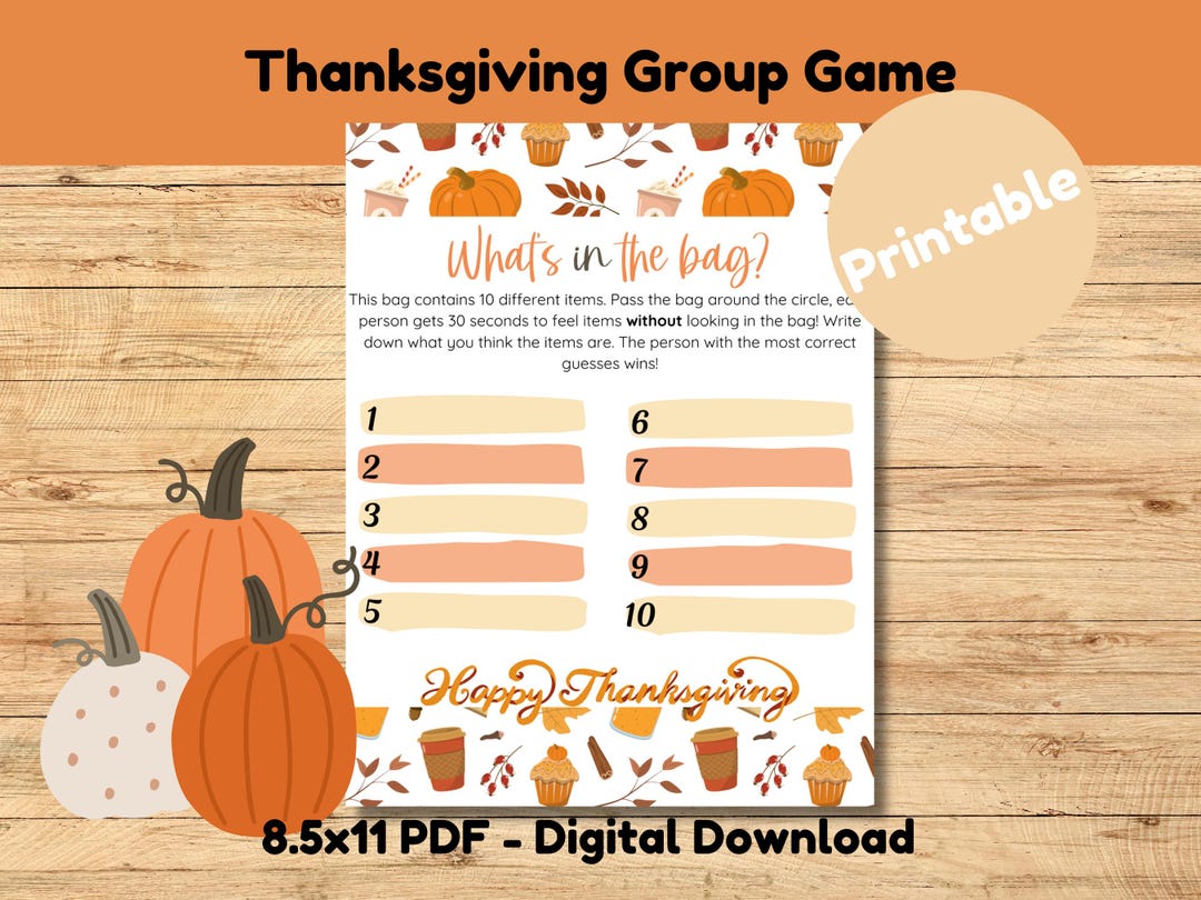 Thanksgiving Ice Breaker Group Game for Family Gatherings, Office or ...