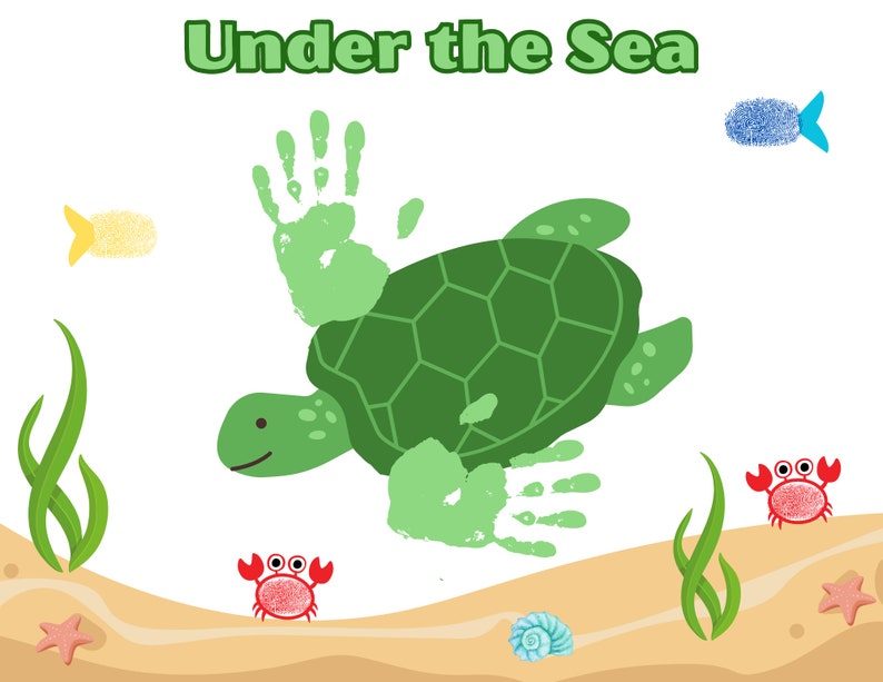 Kids Craft Under the Sea Fingerprint Activity Printable for Preschool ...