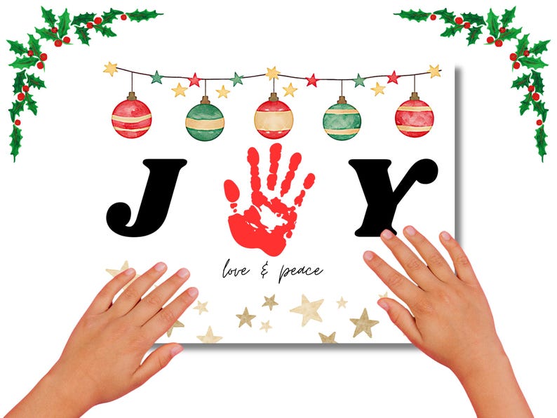 Kids JOY Handprint Christmas Craft Activity for Kids, Fun Holiday Art ...