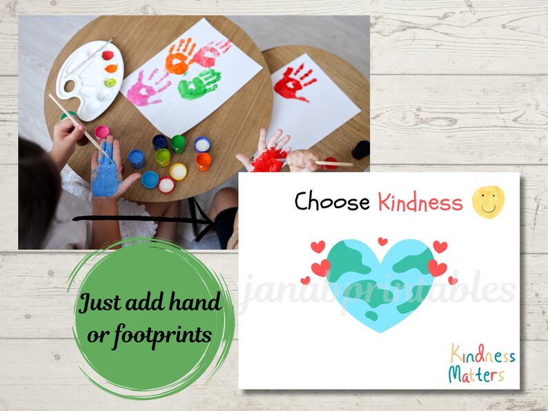 Kindness Handprint Craft Art: Kids Activity, Daycare Printable (PDF) - Etsy