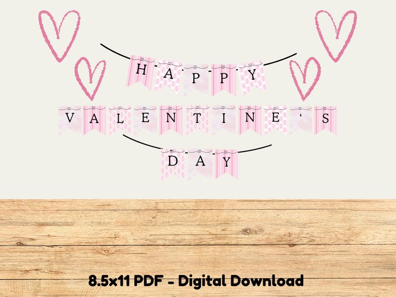 Valentine's Day Banner Printable Decor | Digital Download Valentines ...