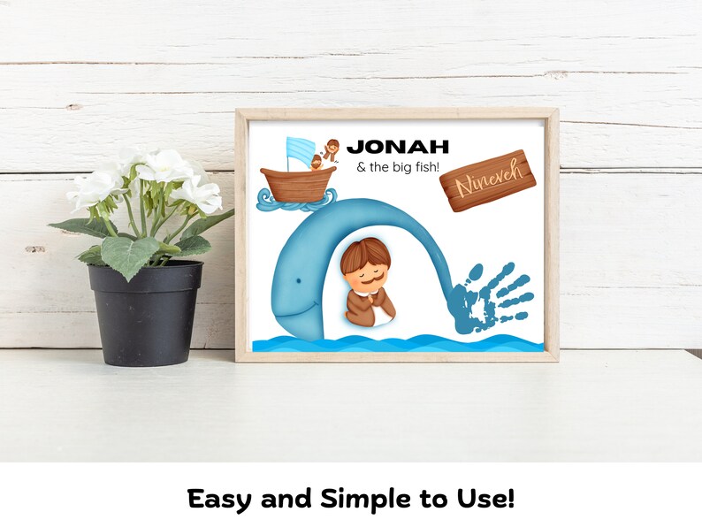 Jonah & the Whale Kids Church Craft VBS, Handprint Art for Babies, Kids ...