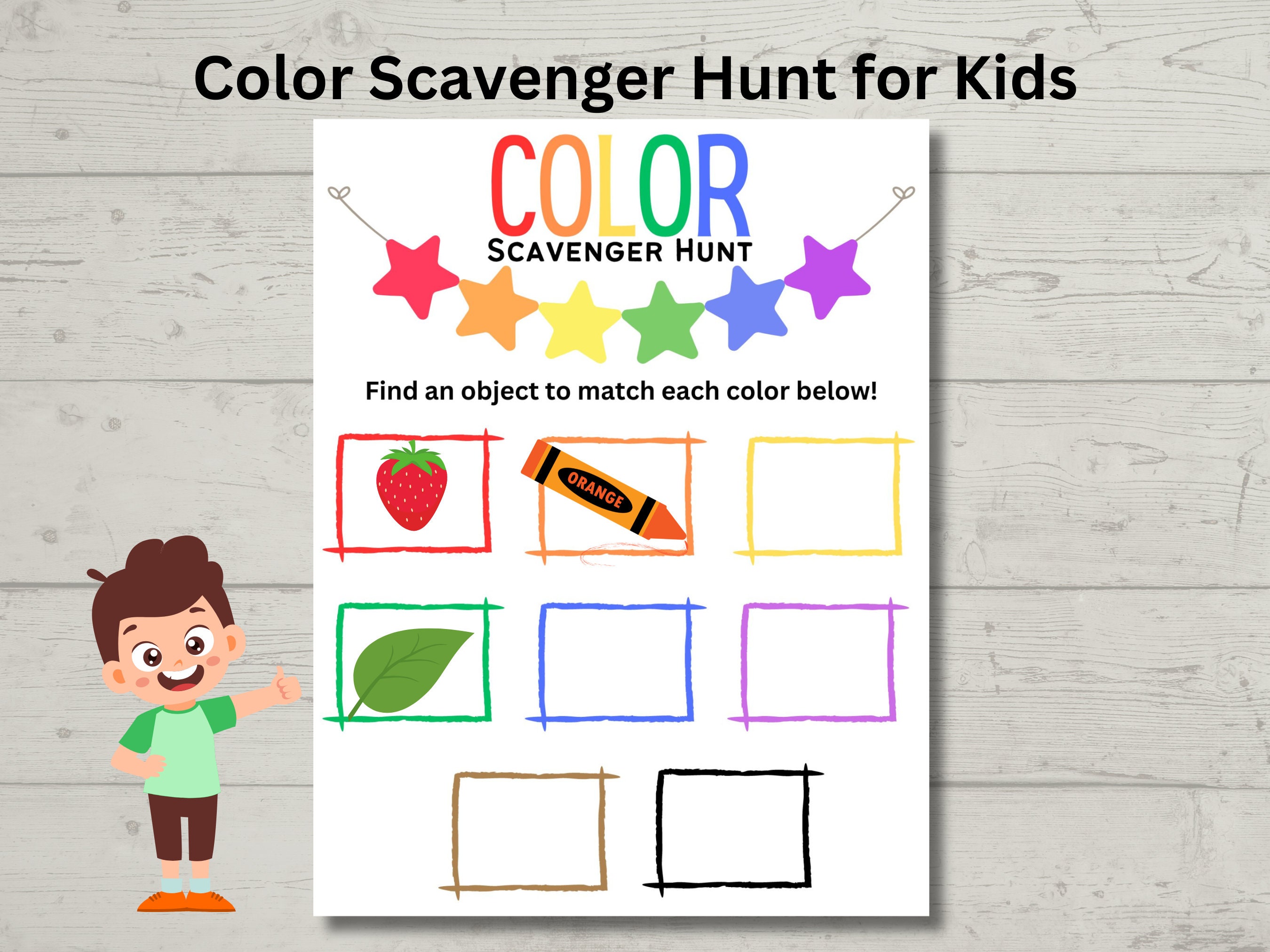 Easy Kids Activity Scavenger Hunt for Colors Preschool or Kindergarten ...