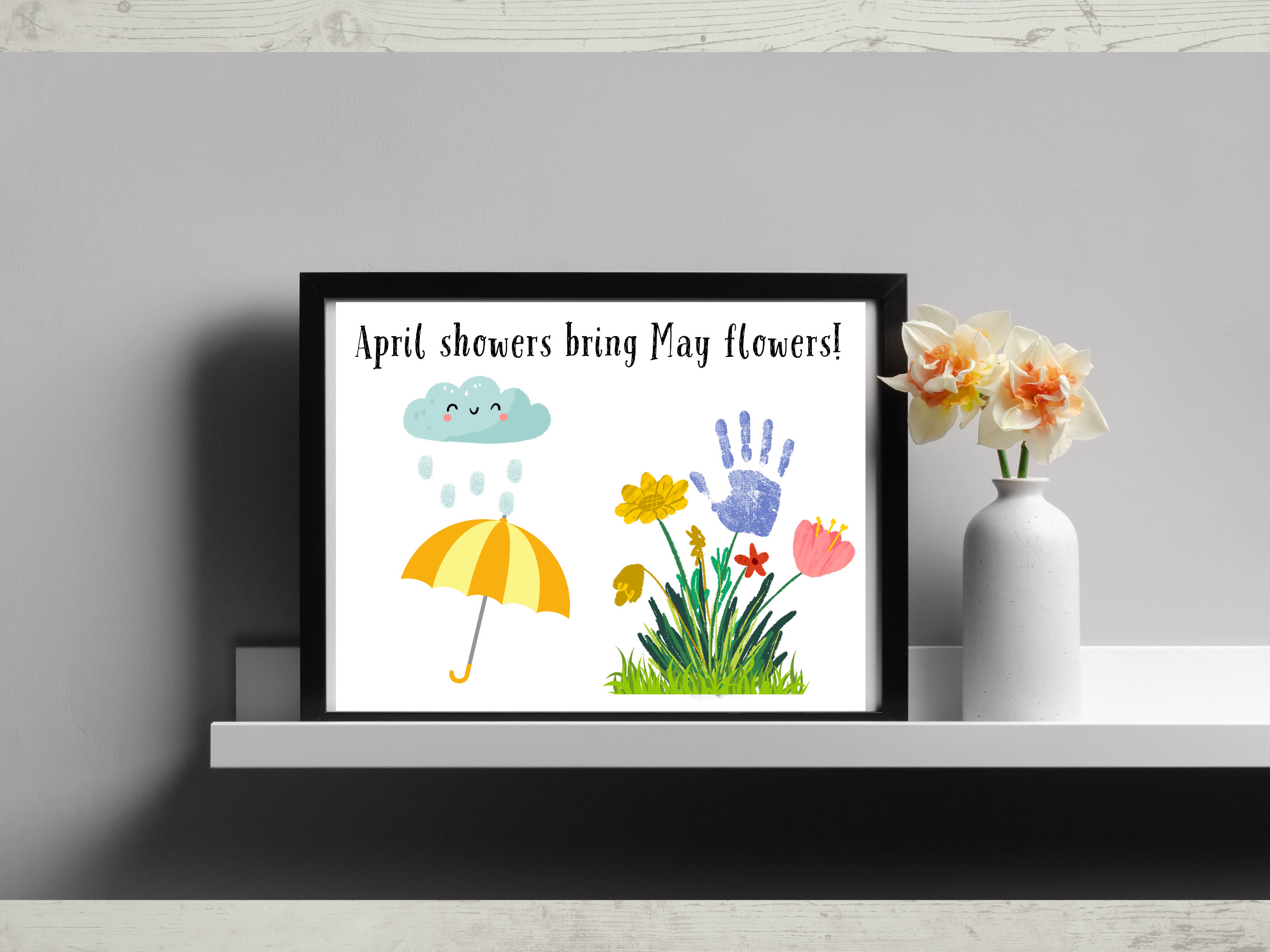 Kids Spring Craft Handprint April Showers Bring May Flowers Spring ...