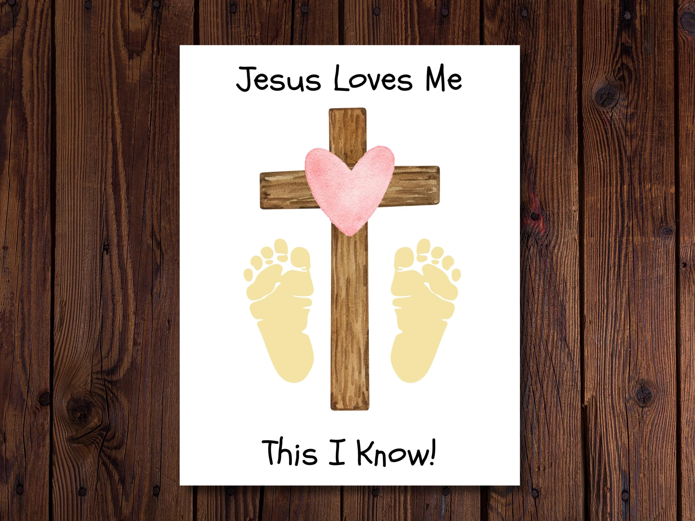 Jesus Loves Me Kids Handprint Activity for Daycare, Sunday School or ...