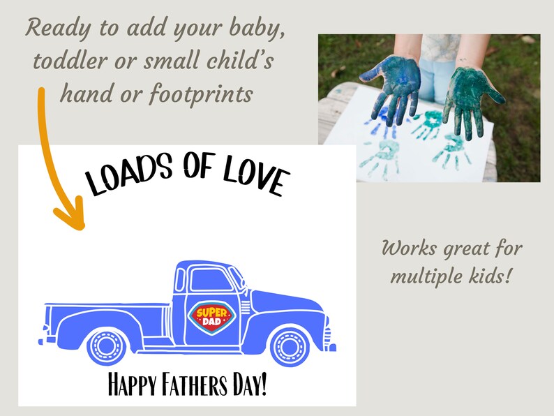 Fathers Day Handprint Craft Printable to Dad From Kids | Gift Idea From ...