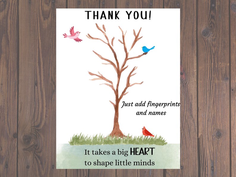Teacher Appreciation Thank You Card Sign From Class or Group, Just Add ...