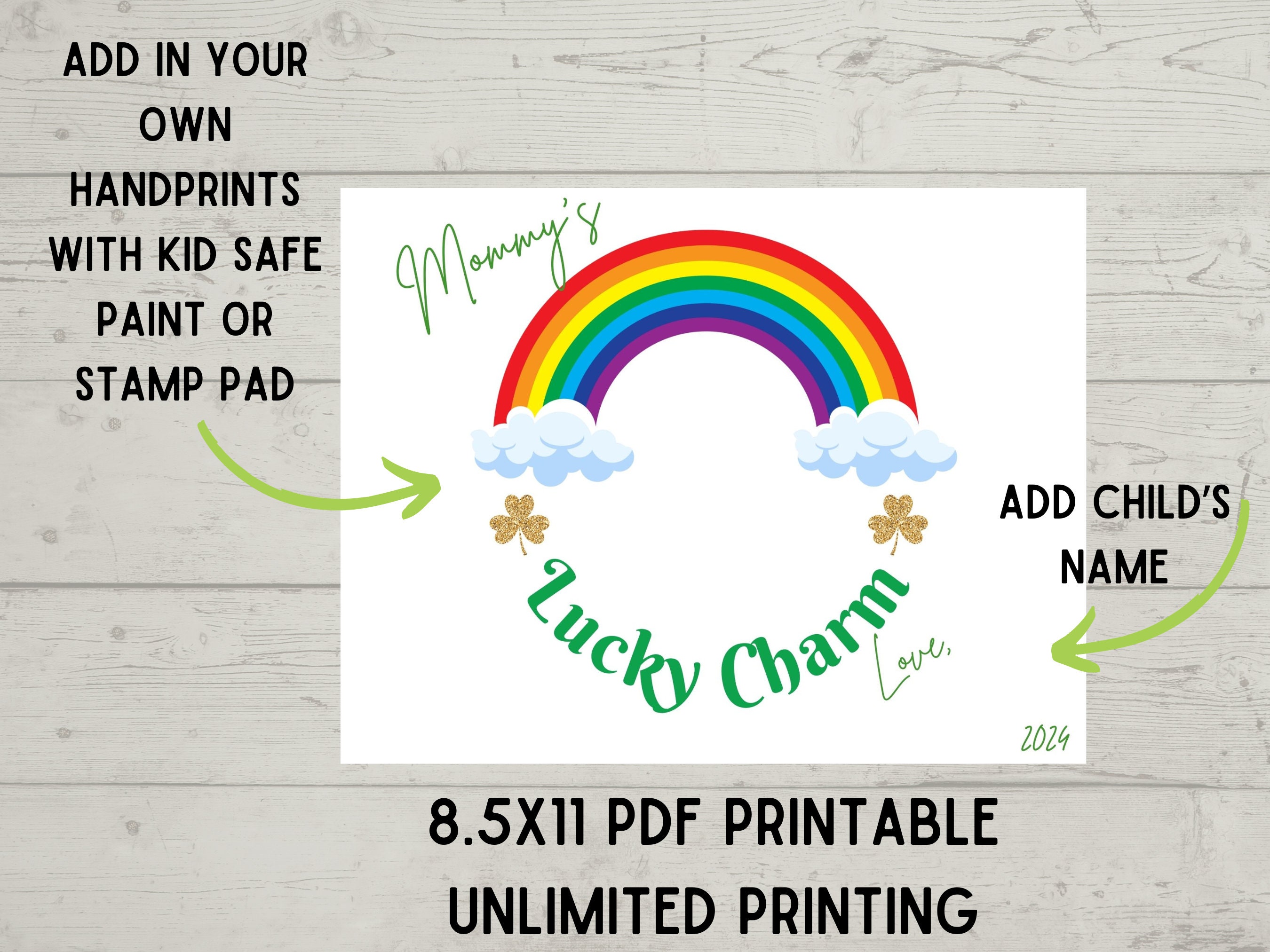 St Patrick's Day Handprint Craft Printable Parent Gift Keepsake Mommys ...