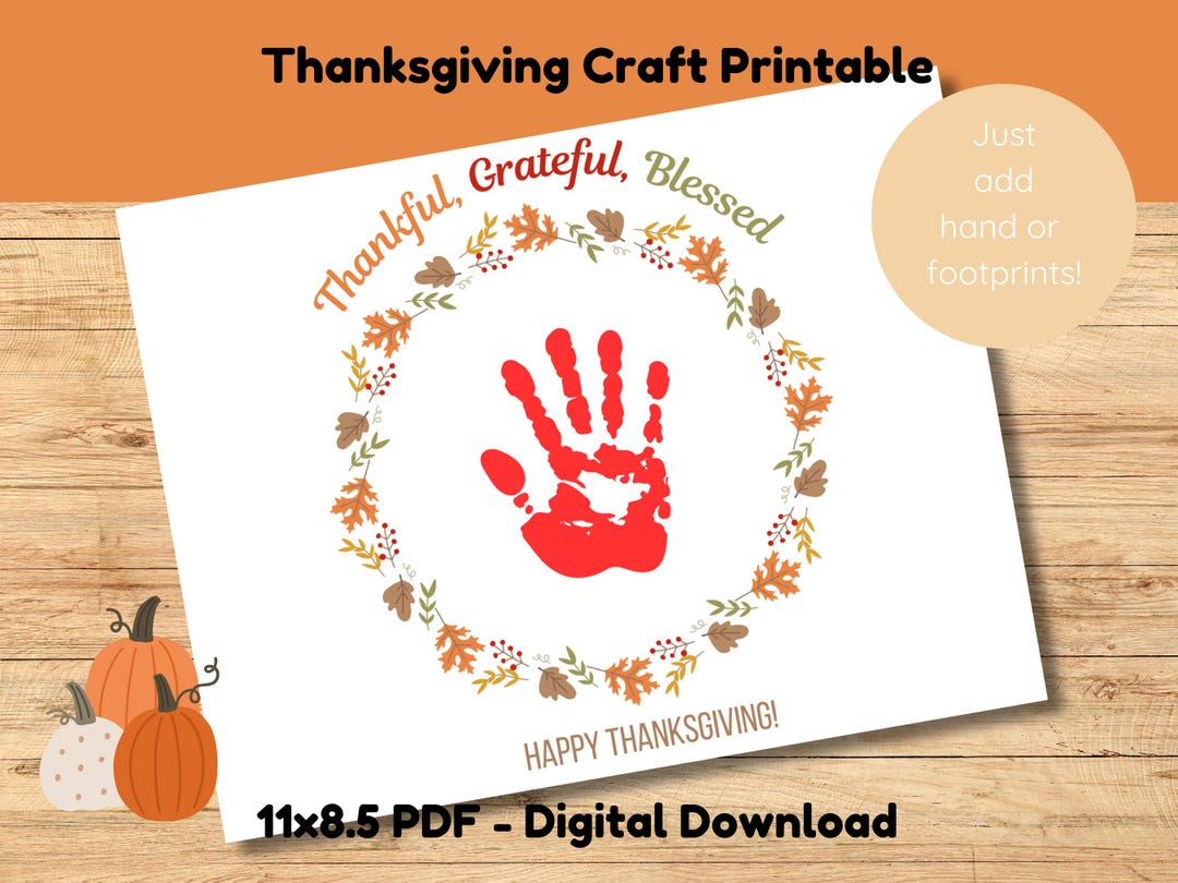 Kids Thanksgiving Handprint Craft for Baby, Toddler or Preschooler for ...