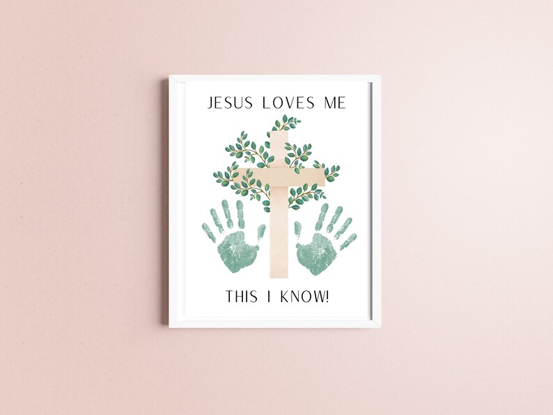 Jesus Loves Me Handprint Craft – Easter Sunday School Activity (digital ...