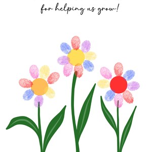 Teacher Thank You Card Appreciation Sign From Class, Add Fingerprints ...