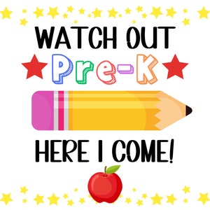 Pre-k Back to School Printable Sign: Photo Prop (digital Download) - Etsy