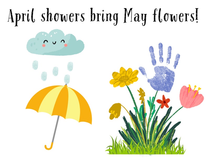 Kids Spring Craft Handprint April Showers Bring May Flowers Spring ...