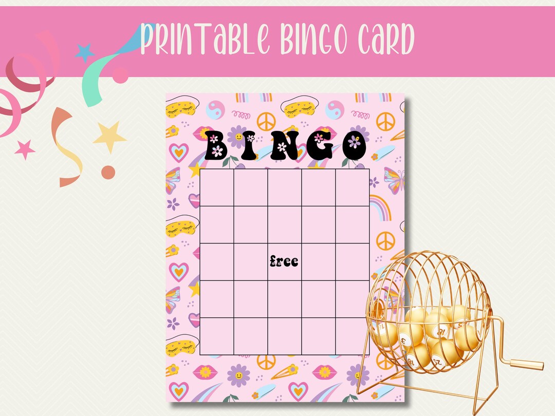 Groovy 90s Party BLANK Bingo Printable Group Game, Add Your Own Numbers ...