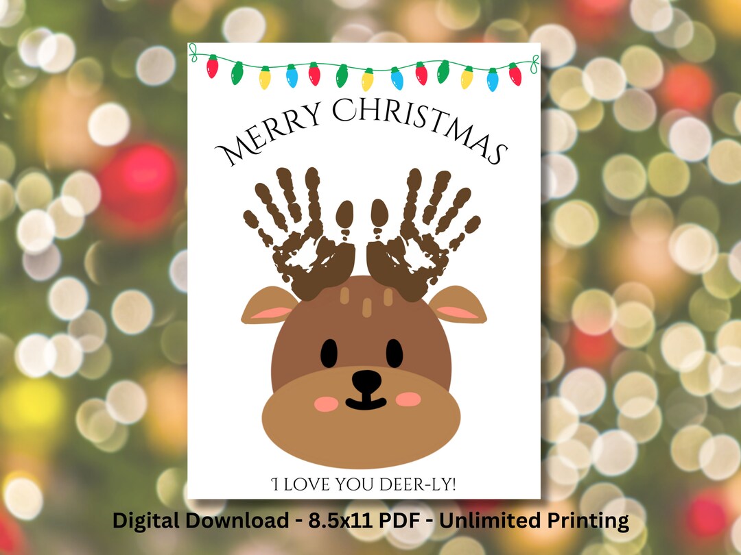 Kids Christmas Reindeer Handprint Craft Printable | Home, Daycare or ...