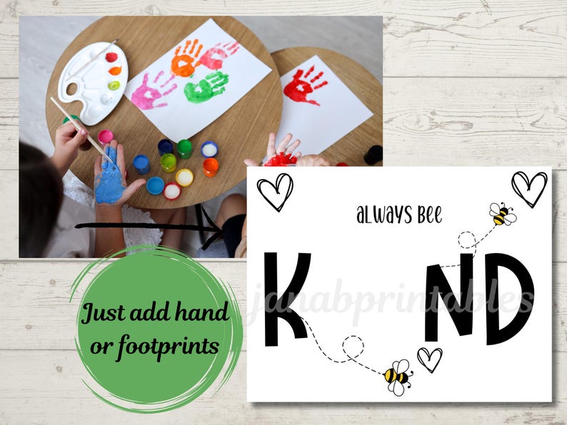 Bee Kind Handprint Craft: Kids Printable Activity (PDF) - Etsy
