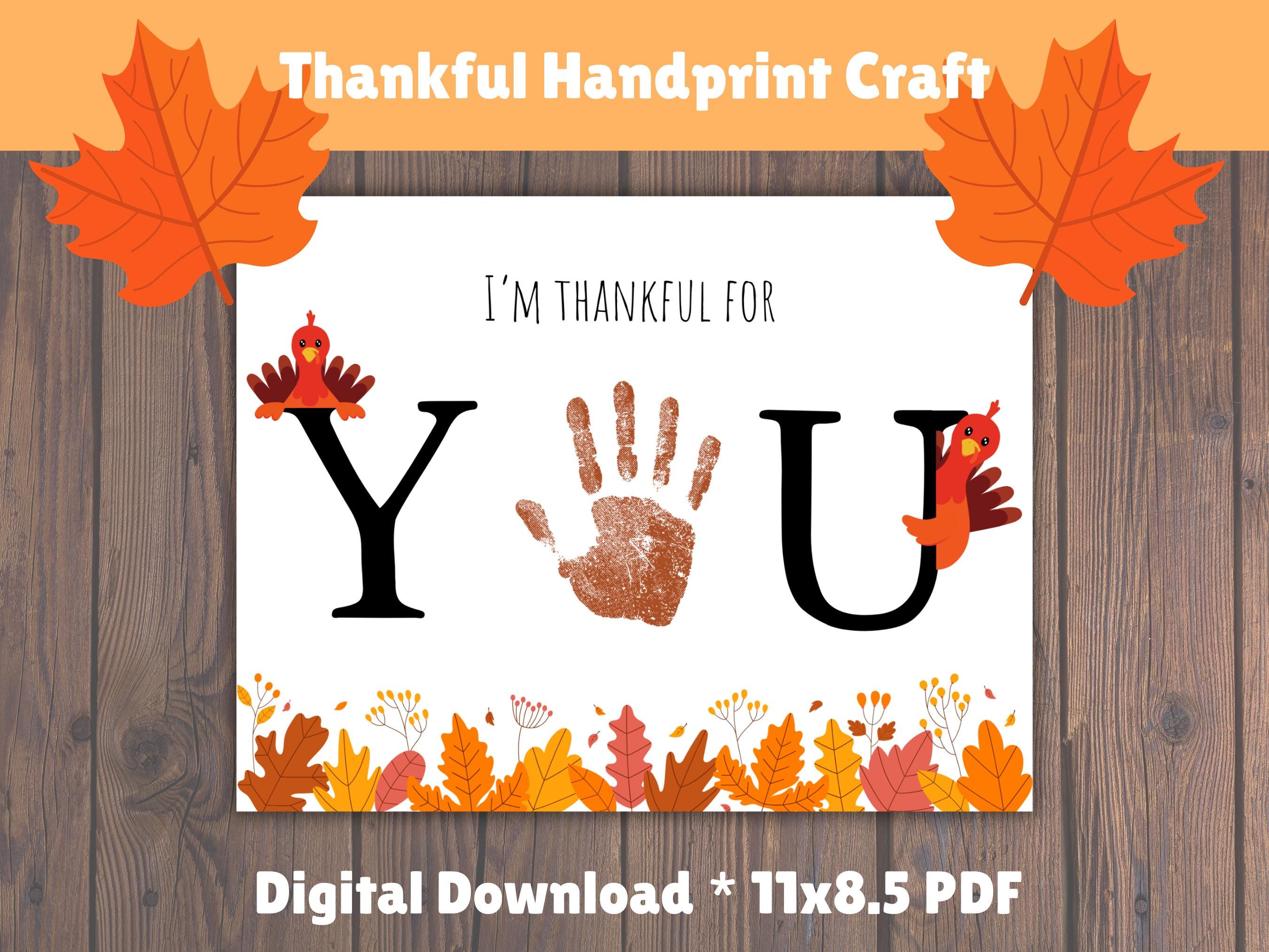 Thankful for You Handprint Thanksgiving Craft Printable for Kids ...