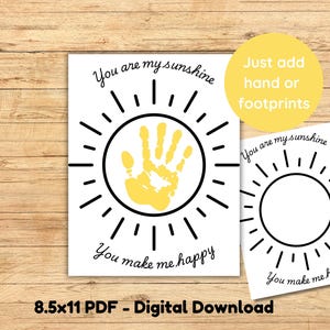 You Are My Sunshine Handprint Art: Kids Craft Keepsake (PDF) - Etsy