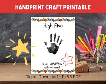 Back to School High Five Handprint Craft for Kids Fun First Day of ...