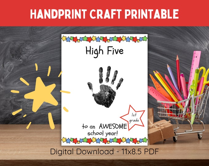 Back to School High Five Handprint Craft for Kids - Fun First Day of ...