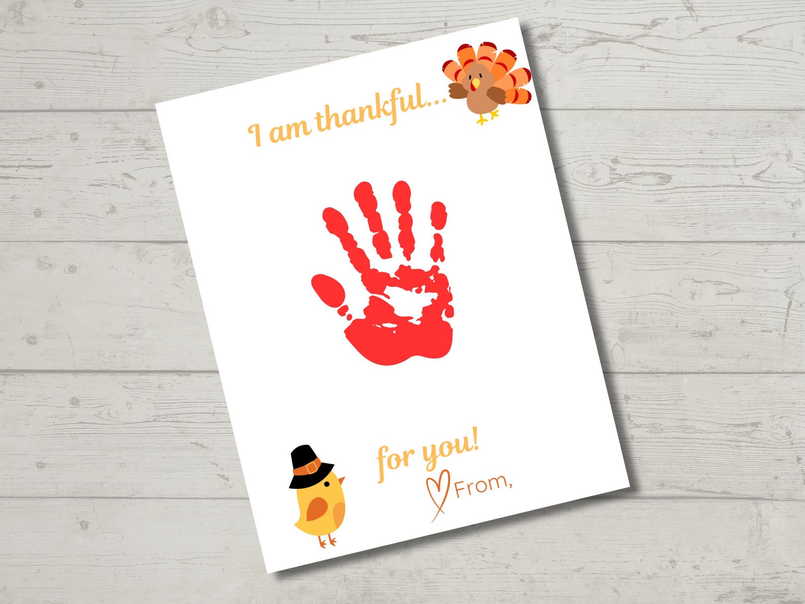 Thankful Handprint Craft Printable for Kids, Daycare or Preschool Art ...