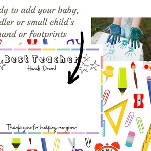 Teacher Appreciation Printable Handprint Craft Activity, End of Year ...