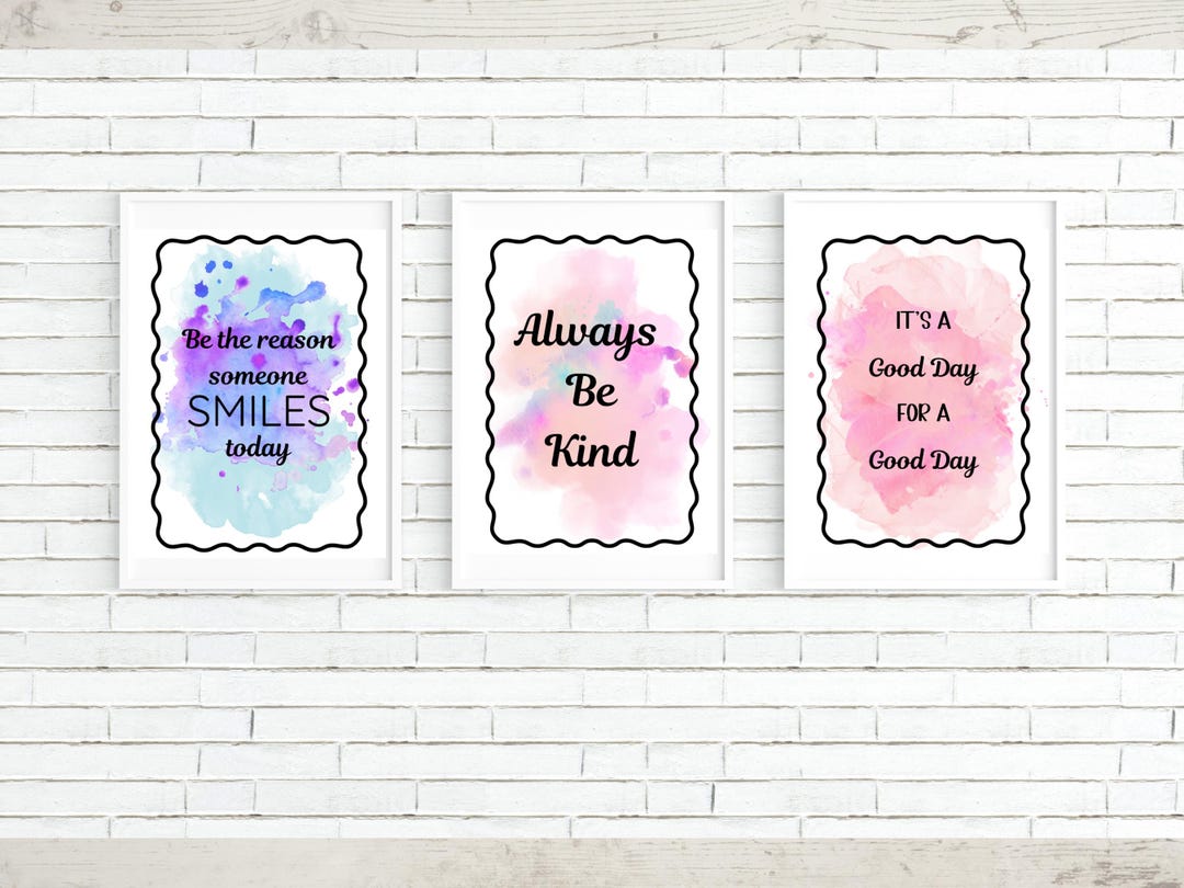 Positive Kindness Quotes Printable Wall Decor Signs for Office ...