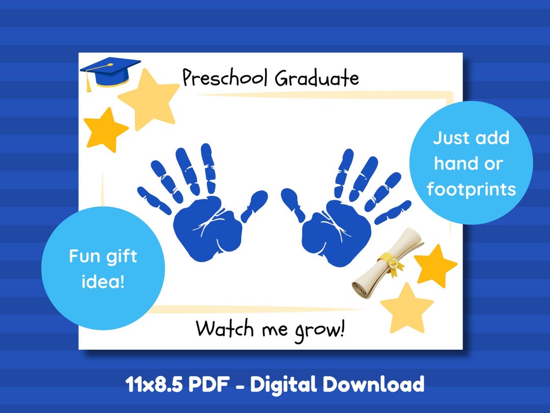 Preschool Graduation Handprint Craft for Class or Daycare, DIY Kids ...